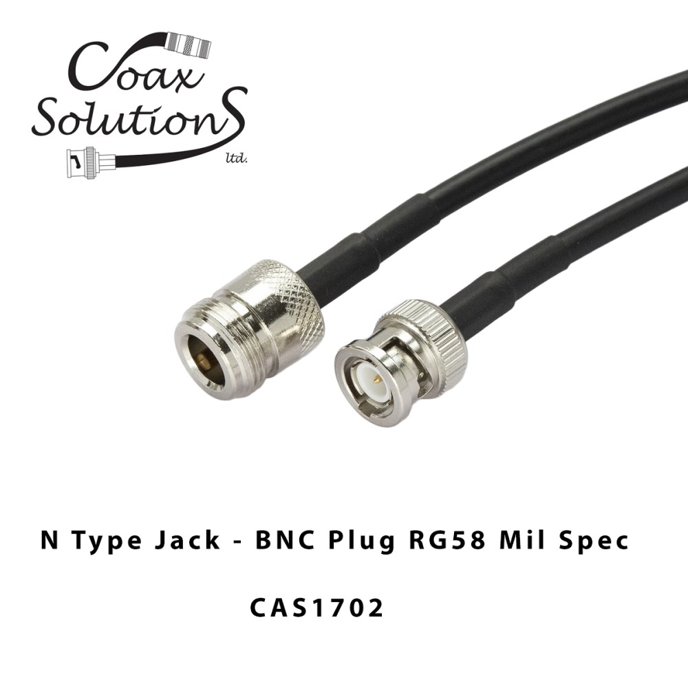 N Jack to BNC Plug RG58(Mil) Patch lead